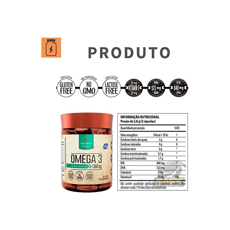ÔMEGA 3 1360MG (60 CAPS) - NUTRIFY