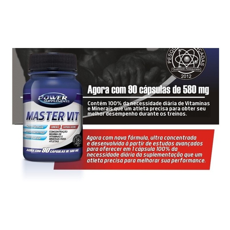 MASTER VIT MULTIVITAMÍNICO (90CAPS) - POWER SUPPLEMENTS Compre Agora