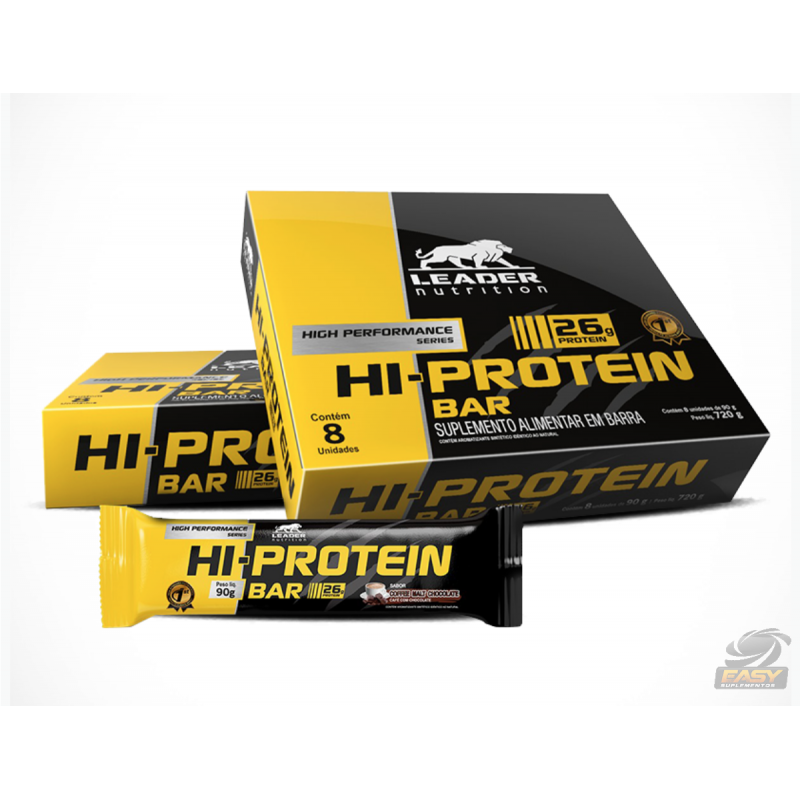 HI-PROTEIN BAR (CAIXA 8 UNI) - LEADER NUTRITION