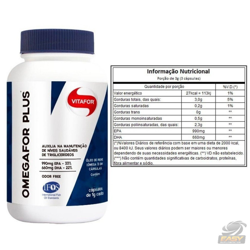 Ômega For Plus Ômega 3 120 Caps Vitafor